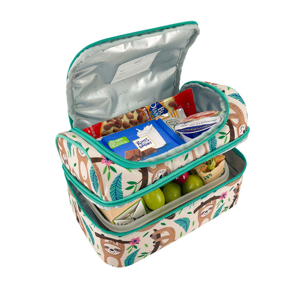 Sachi Insulated Double Decker Lunch Bag - Sleepy Sloths